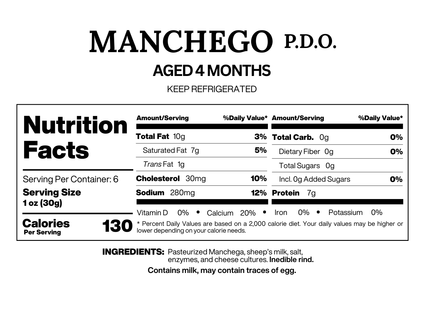 Manchego, 4-month-aged – The Cheese Guy